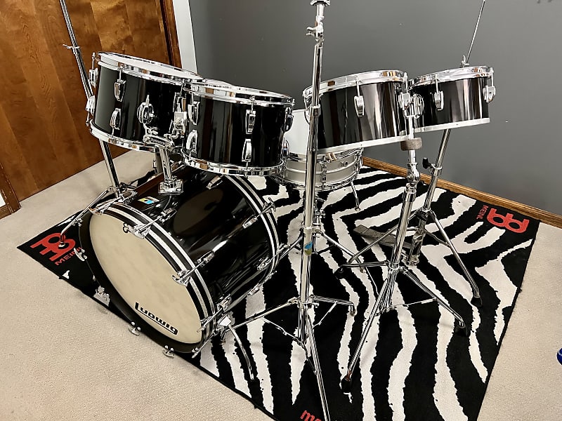 Ludwig Drum Set 1970s Black Cortex | Reverb