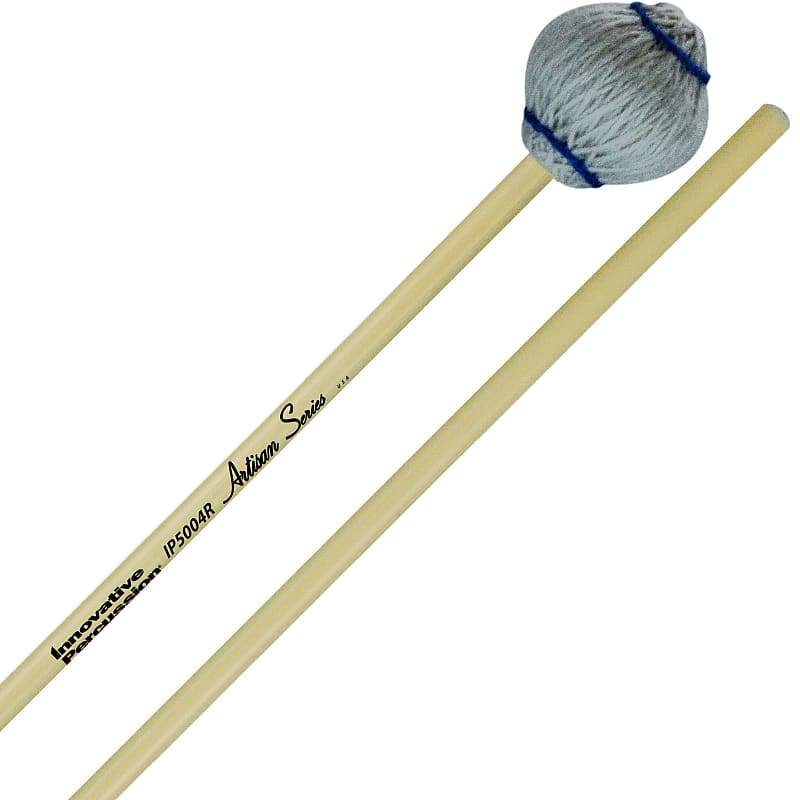 IP MEDIUM HARD MARIMBA MALLETS - LIGHT GRAY YARN - RATTAN | Reverb