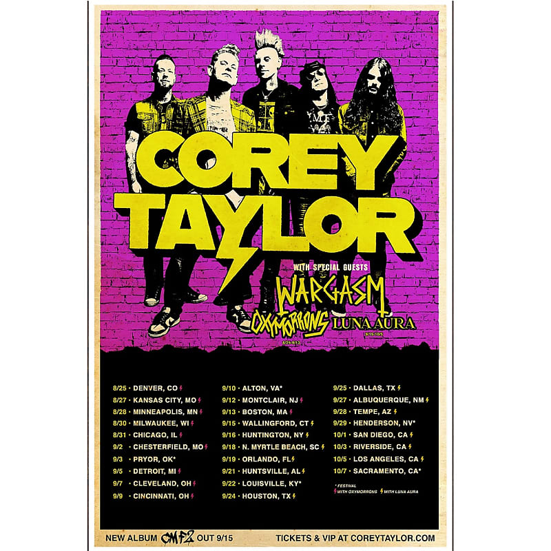 COREY TAYLOR - CMF2 Tour 2023 Ltd Ed New RARE Poster! Wargasm | Reverb