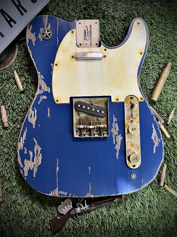 Pistols Crown guitars Barncaster 2021 Blue indigo | Reverb