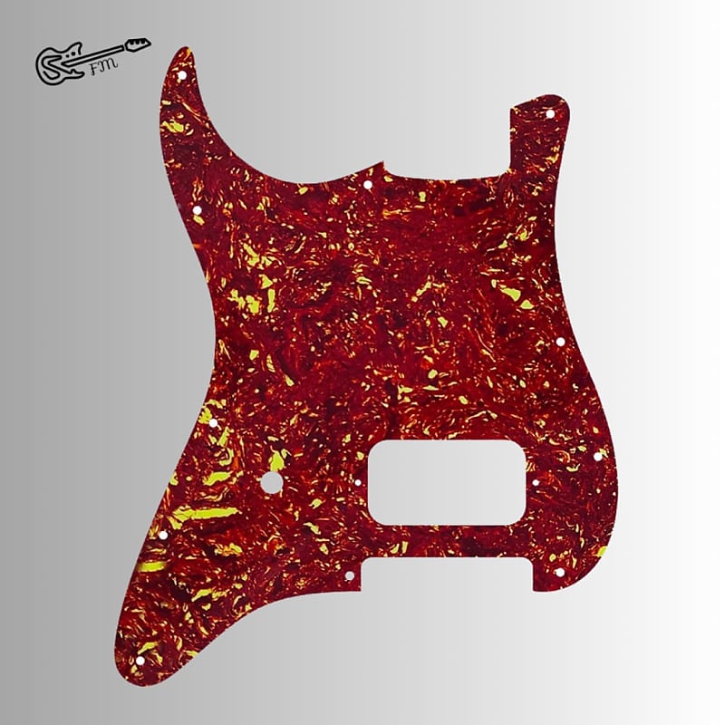 4 Ply Red Tortoise Lefty Single Humbucker Strat Style | Reverb