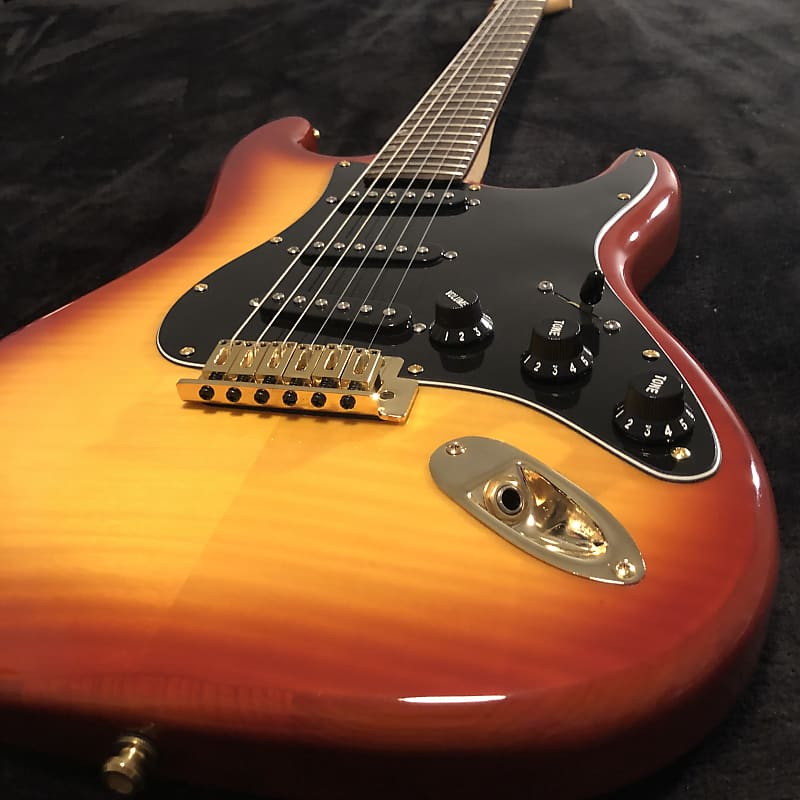 BuildAnAx Custom Strat-Style Guitar Honey Burst | Reverb