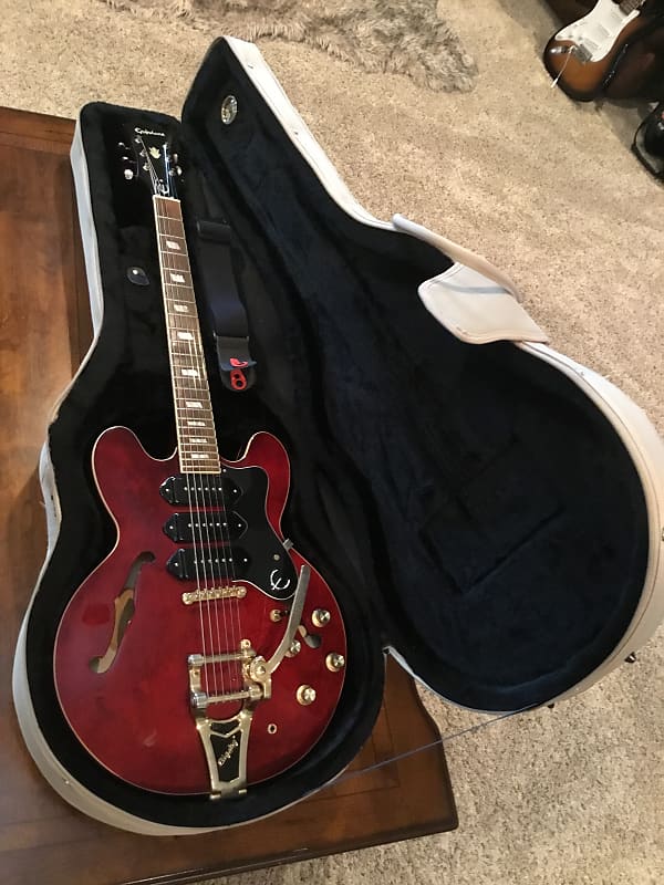 Epiphone Riviera P90 with Hybrid Humidifier case | Reverb