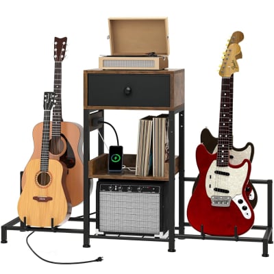 Adjustable Guitar Stand with Drawer, Guitar Rack for Multiple | Reverb