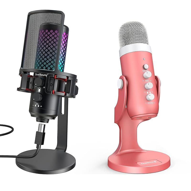 K66 Pink + Bkd-12A Metal Rgb Gaming Microphone | Reverb
