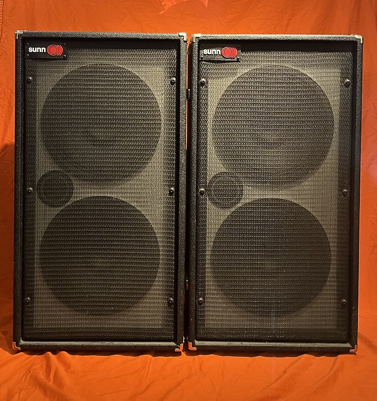 Sunn model 3m PA speakers 1982 - black tolex | Reverb