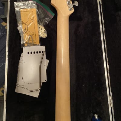 Warmoth Partscaster Strat Blue Sparkle Flake Fender hard | Reverb