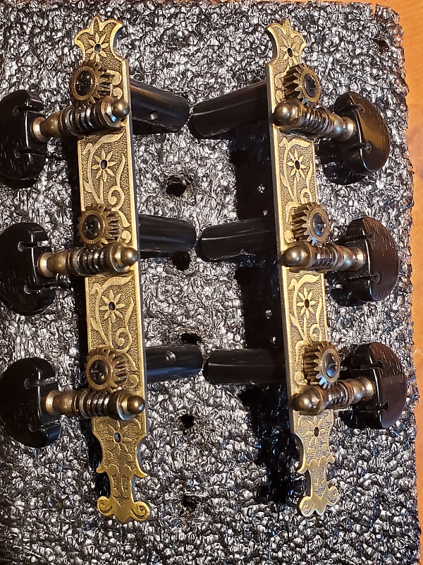 (#T427) Fancy Engraved Classical Guitar Tuners | Reverb