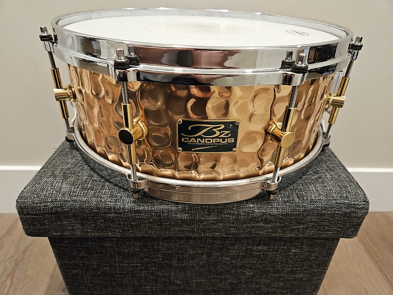 Canopus HBZ-1455 Hammered Bronze 14x5.5 Snare Drum | Reverb