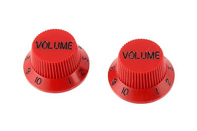 Volume Knobs (2) For Strat, USA Split Shaft - RED | Reverb