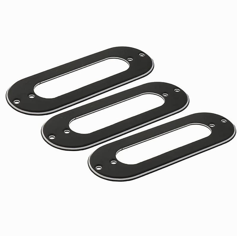 3PCS Black Guitar Single Coil Pickup Rings Frames | Reverb