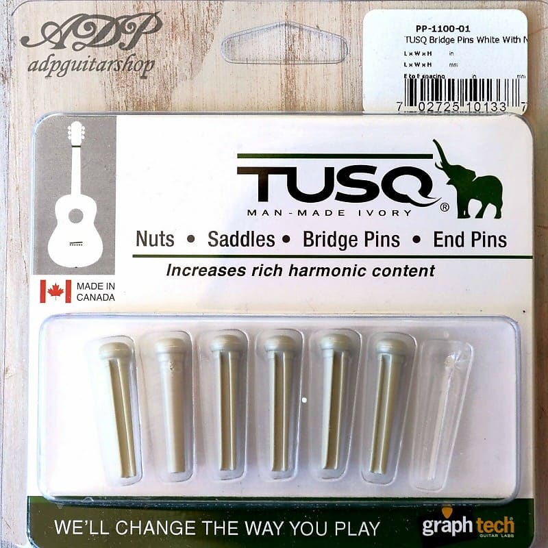 6 Tusq PP-1100-01 Graph Tech Acoustic Guitar Bridge Pins | Reverb