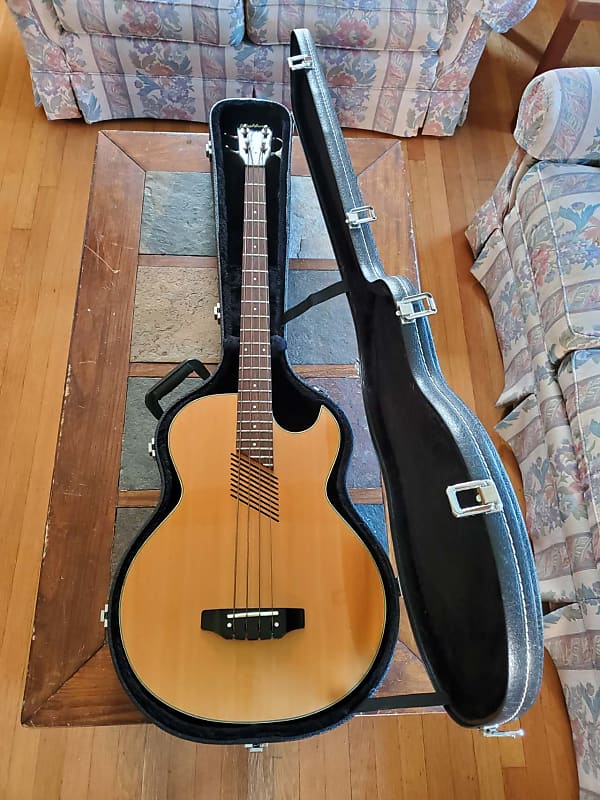 Washburn AB-10 acoustic/electric bass natural w/ OHSC | Reverb