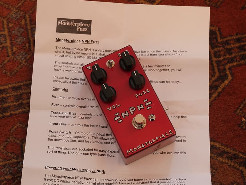 Monsterpiece NPN Fuzz BC183 2022 - red | Reverb