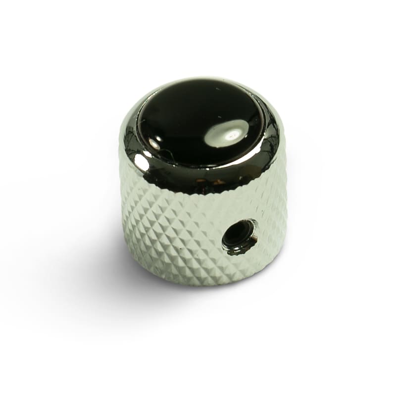 Q-Parts Knobs With Black Inlay - Mini Dome Chrome | Reverb
