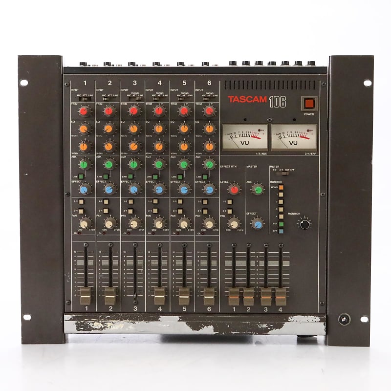 Tascam M-106 6-Channel 4-Bus Analog Stereo Mixer w/ Rack Ears | Reverb