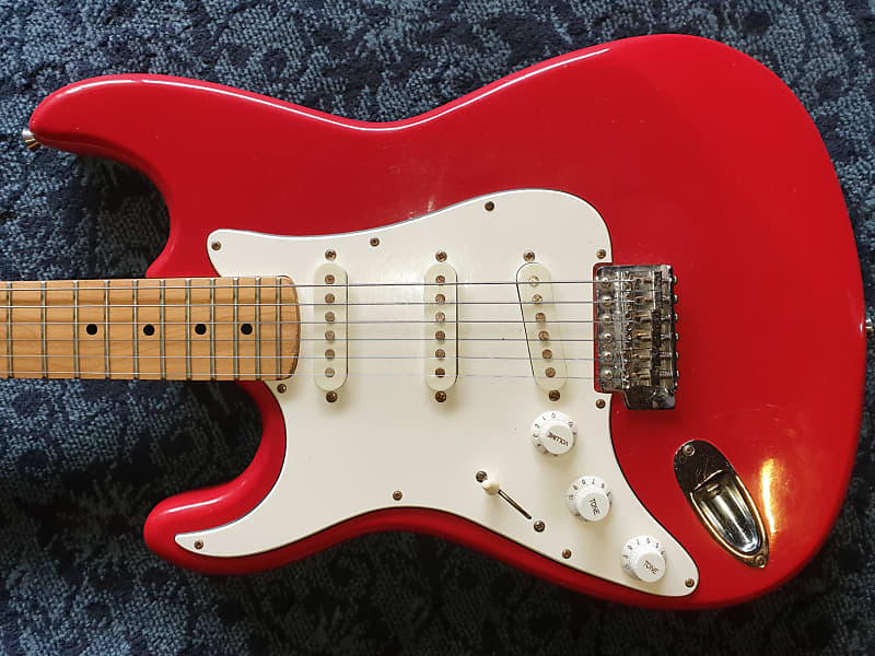 Canora GUITAR Strat 1990 Red Left Handed VINTAGE | Reverb Australia