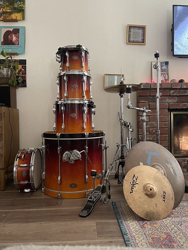 ENTIRE 5 piece Tama Custom Rockstar 2002 Sunburst ALL | Reverb