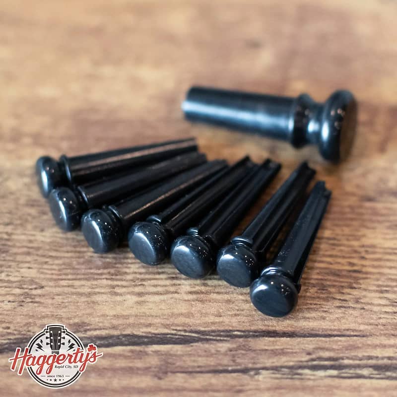 Martin Bridge And Endpins: Polished Black | Reverb