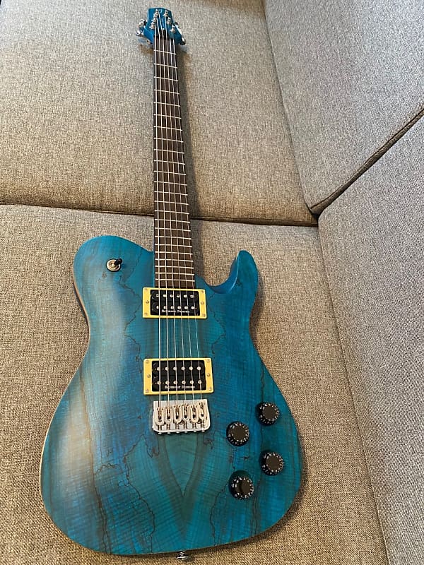 Jericho Fusion 6 Baritone Spalted Maple Royal Blue 2021 - | Reverb