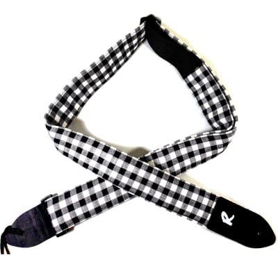 Buffalo Check Guitar Strap -Lumberjack Guitar Strap-Black and | Reverb