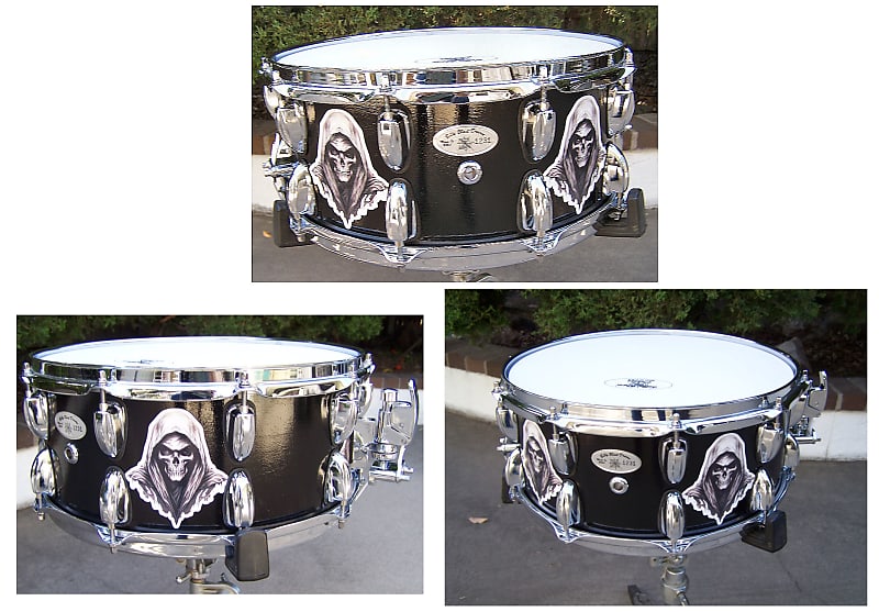 Billy Blast Drums 14x5.5 Grimm Reaper Black Lacquered 20Ply | Reverb