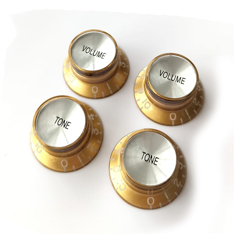 Top Hat Bell Reflector Knobs – Gold Silver - Full Set | Reverb