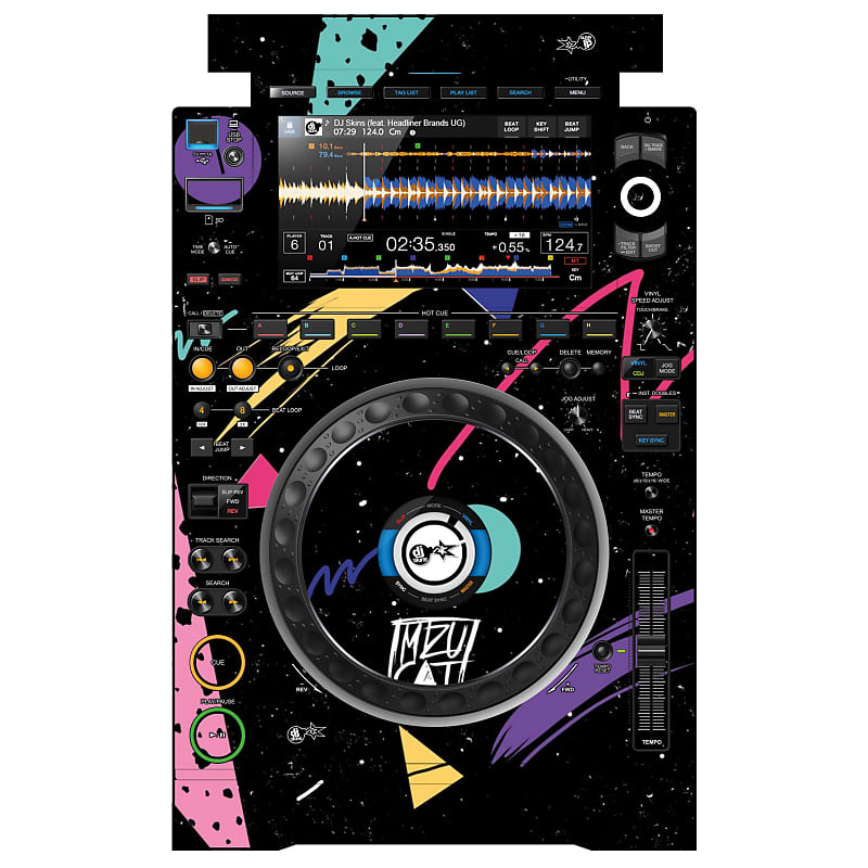 dj-skins Pioneer DJ - CDJ-3000 Skin - 80s Mizucat Black - DJ | Reverb