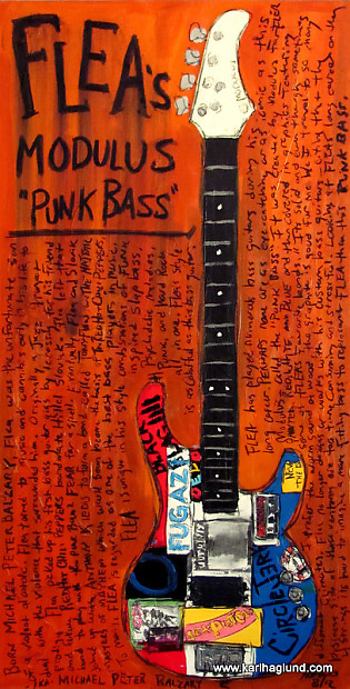 Flea Modulus "Punk" bass 11x17 UNframed guitar art print. | Reverb