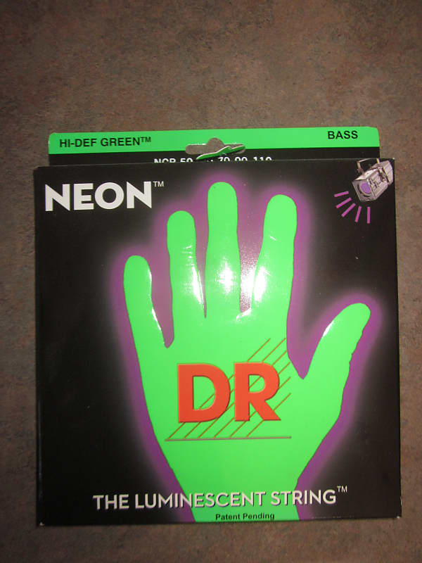 DR The Luminescent String Hi-Def Green Bass Strings 50-110- | Reverb