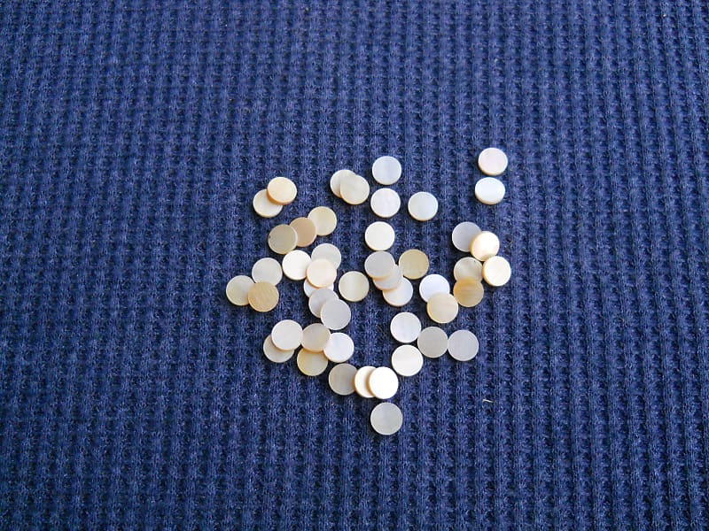 SM 7mm Gold Pearl Inlay Dots 'A' Set of 12 | Reverb