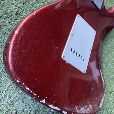 Unbranded Six Flags Strat style - Burgundy Electric Guitar | Reverb