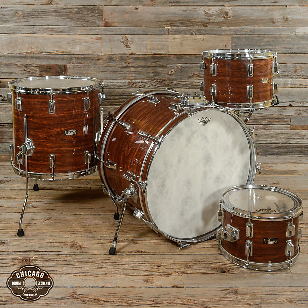 Pearl Wood/Fiberglass 12/13/16/22 4pc Drum Kit Wood Grain | Reverb