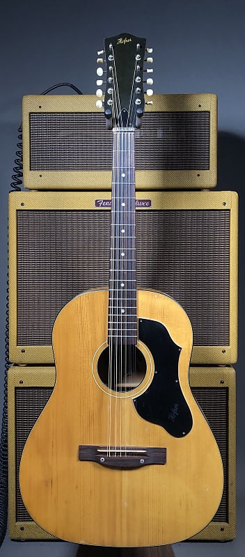 Hofner 12 String Acoustic Guitar 1970's Natural | Reverb