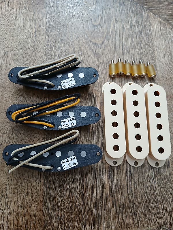 Cream Hand wound staggered 1950s Pickups w/ cloth lead for | Reverb