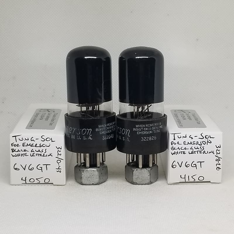 Tung-Sol 6V6GT Black Glass Well Matched (2.4%) Pair | Reverb Canada