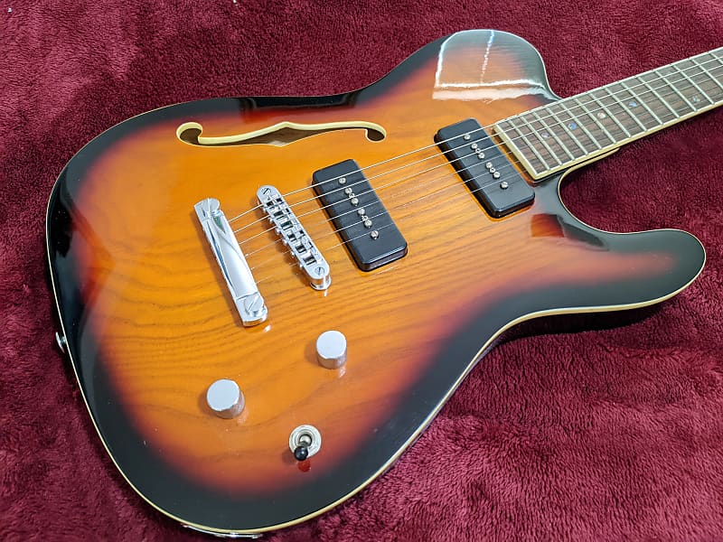 Eleca Thinline Tele Dual P90 Set Neck Tobacco Sunburst - Free | Reverb