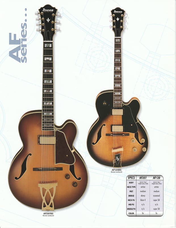 Ibanez -AF Series Promotional Cut Sheet | Reverb