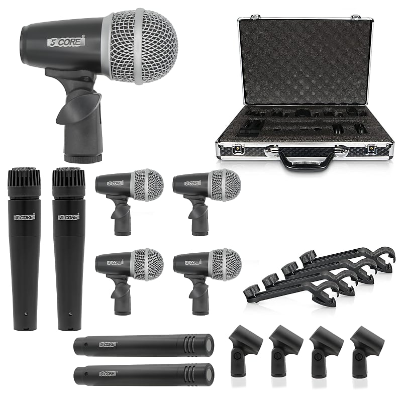 5 Core Drum Mic Kit 9 Piece Drumset XLR Wired Dynamic | Reverb
