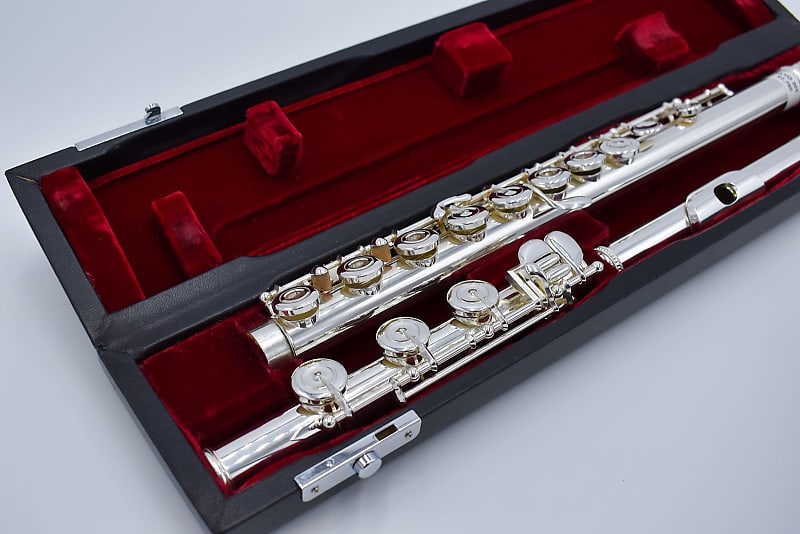 Sankyo 201 Handmade Flute Solid Silver HJ, Silver Plated Body | Reverb