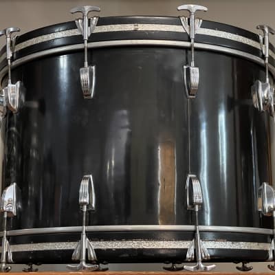 1970's Ludwig 24" Black Cortex 14x24 Classic Maple Bass Drum | Reverb