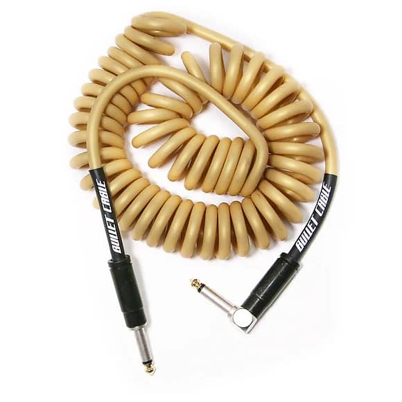 Bullet Cable 15FT Coil Gold Curly Cable | Reverb