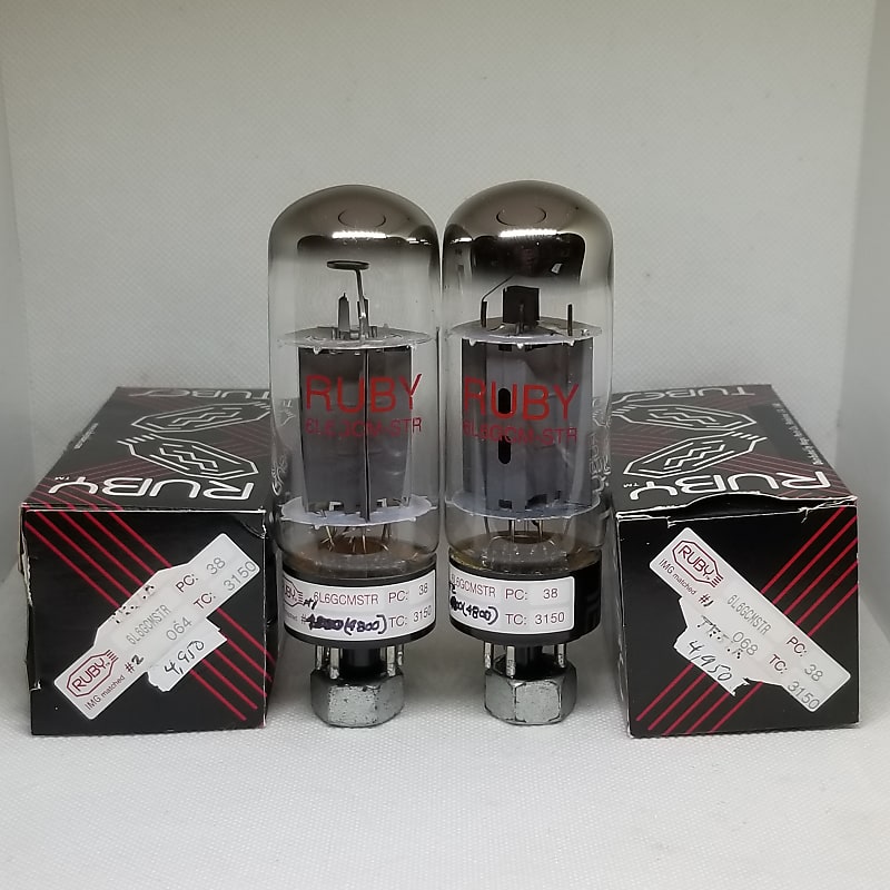 Ruby 6L6GCM-STR Perfectly Matched Pair NOS 6L6 6L6GC | Reverb UK