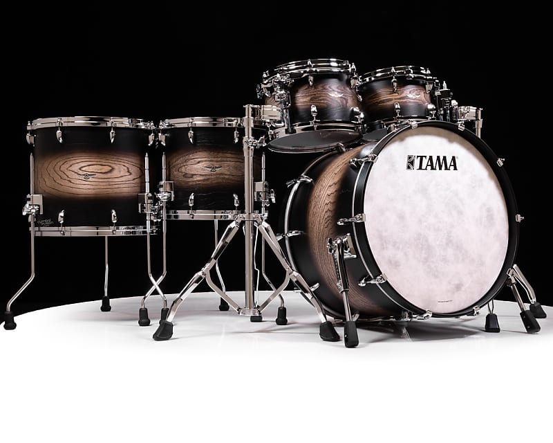 Tama Star Walnut 5pc Satin Black Japanese Sen Burst Kit- Open | Reverb
