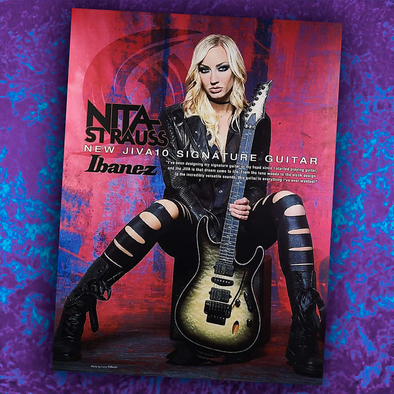 IBANEZ GUITARS NITA STRAUSS JIVA10 POSTER INSANELY RARE | Reverb