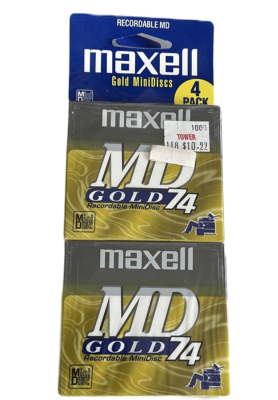 Maxell Gold 74 recordable MiniDisc 4 pack new in package | Reverb
