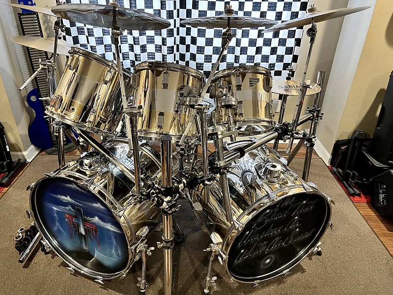 Remo Acousticon Quadura 90's - Chrome Gold Shell pack Drum | Reverb