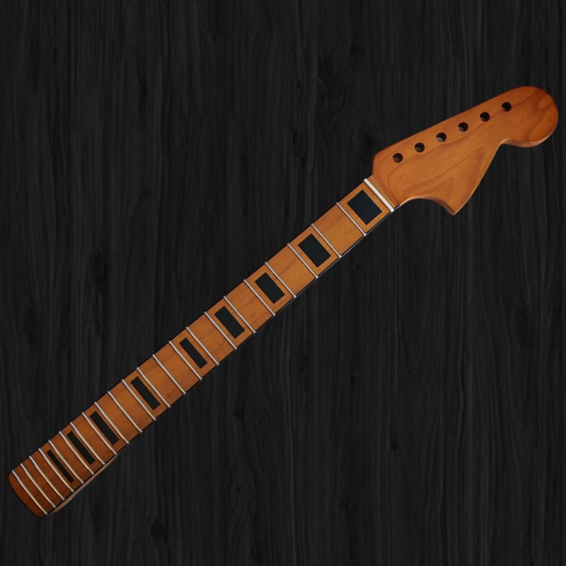 Jaguar mustang roasted maple neck Black block and black | Reverb