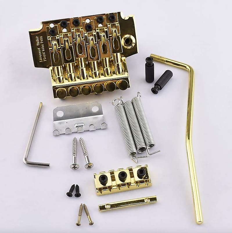 Gold Floyd Rose Licensed Guitar Bridge Tremolo Double Locking | Reverb