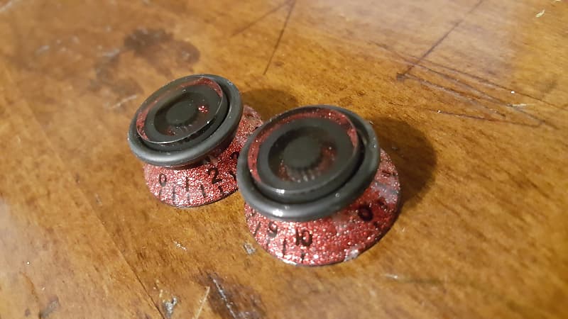 JAT CUSTOM GUITAR PARTS 2 Speed Grip Top Hat Knobs... Red | Reverb